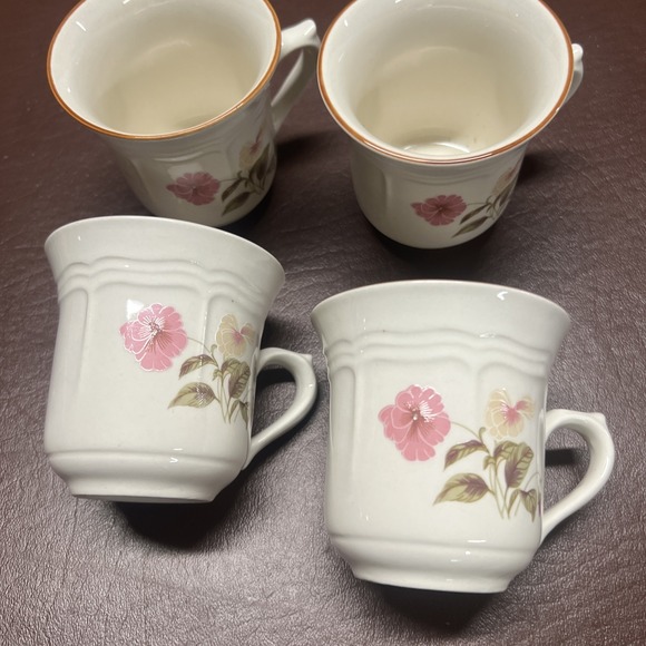 Dining | Vintage Yu Quan Stoneware Flowers Set Of 4 Cups Made In China ...